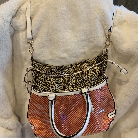 Orli | Bags | Orli Orange White Satchel Handbag | Poshmark